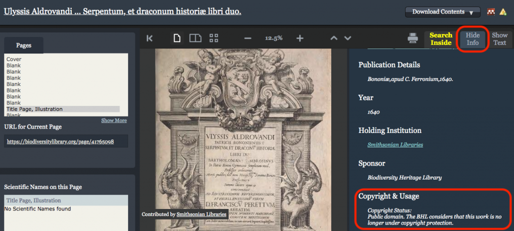 Copyright and Reuse – About BHL